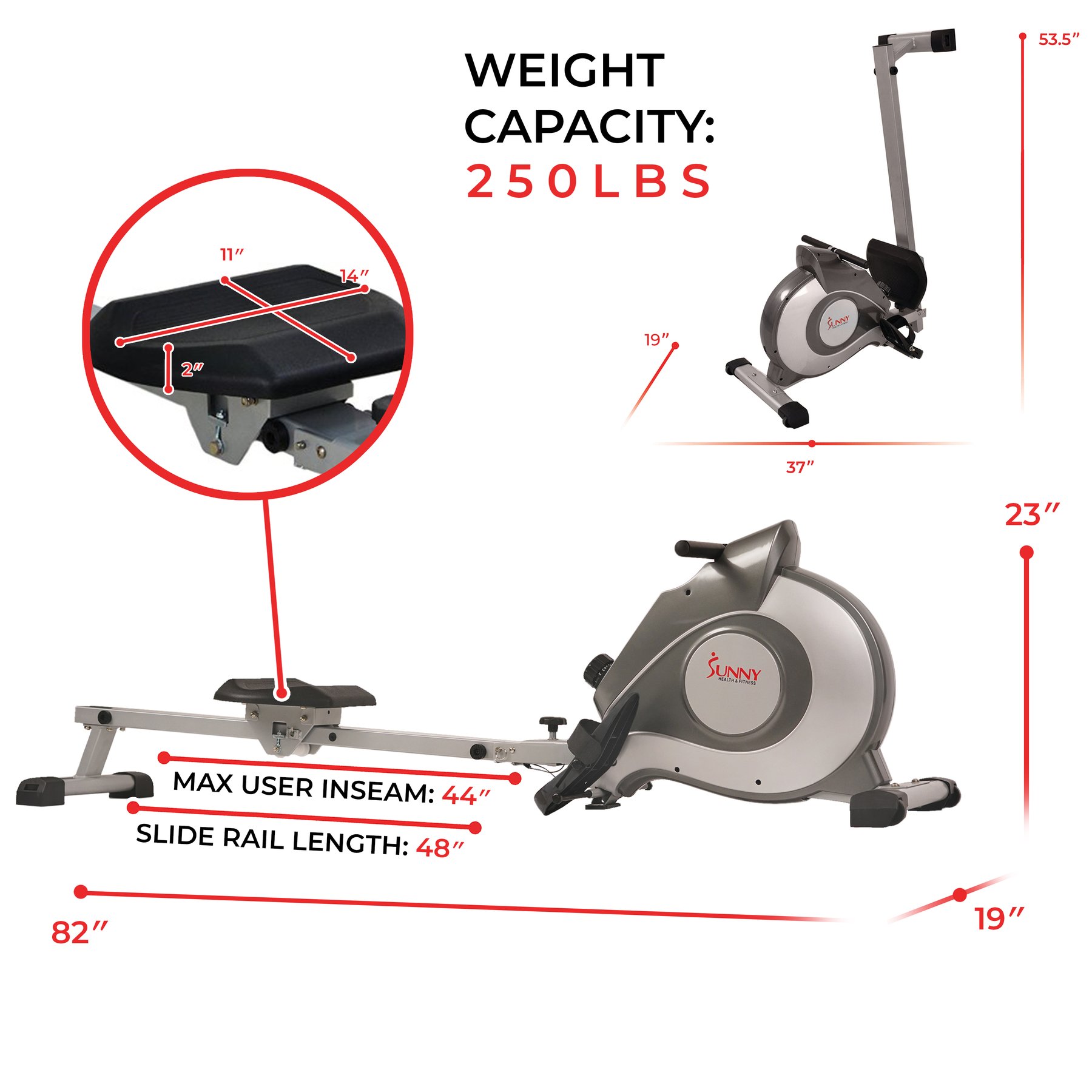 Sunny Health & Fitness SF-RW5515 Indoor Rowing Machine Review - Rowing ...